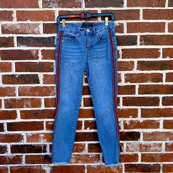 one 5 one | Jeans | 4 For 2 One 5 One Size 427 Red Side Stripe Skinny ...